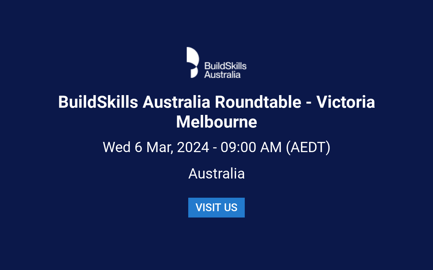 BuildSkills Australia Roundtable - Victoria Melbourne